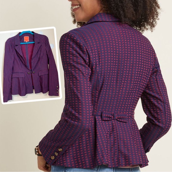 Modcloth | Jackets & Coats | Modcloth Peplum Blazer With Bow And Brass ...